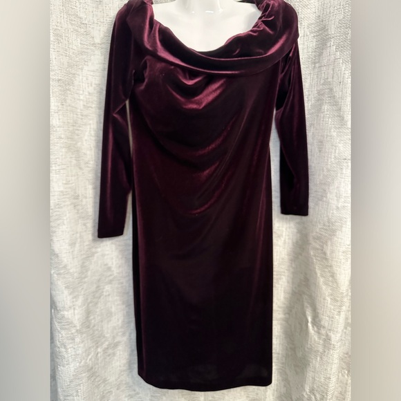 Calvin Klein | Dresses | Calvin Klein Velvet Burgundy Shimmer Dress ...